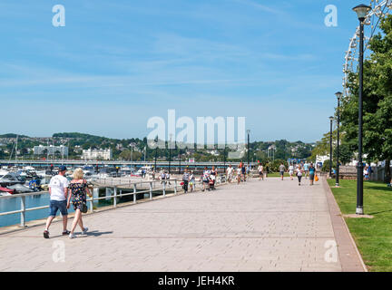 Torquay Devon promenade on the English Riviera tourist destination in ...