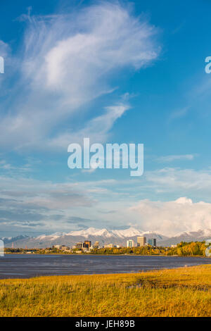 Downtown Anchorage As Seen From Point Woronzof, Atmospheric Clouds ...