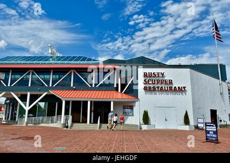 Baltimore inner harbor seafood restaurant and Barnes and Noble Stock ...