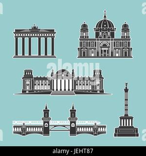 German Historical Monuments of Architecture Stock Vector Image & Art ...