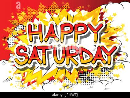 Saturday - Comic book style word on abstract background Stock Vector ...