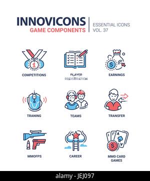 Set of Computer Components Line Icons. System Unit, Console, Server and more Stock Vector Image ...