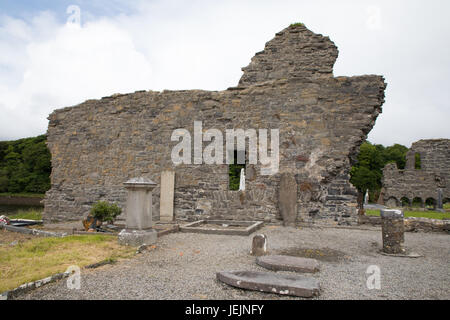 Ruins of Donegal Friary with Headstones, Donegsl, Ireland Stock Photo ...