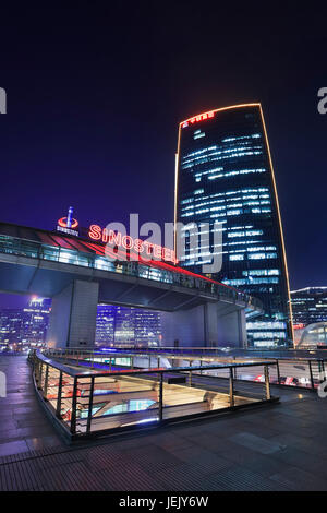BEIJING-NOV. 14. Sinosteel headquarters at night. A raw material ...