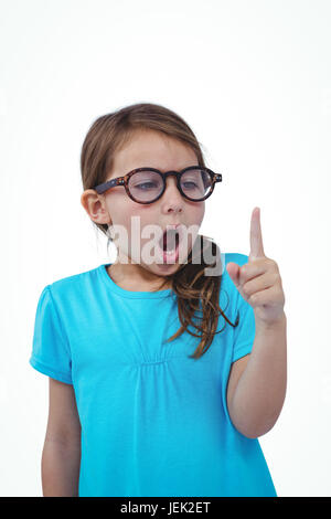 Cute girl shaking finger saying no Stock Photo - Alamy