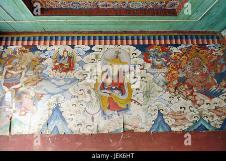 Painting on wall of monastery, Thimphu, Bhutan, asia, Asia Stock Photo ...