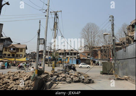 Street scene at Srinagar, Jammu and Kashmir, India, Asia Stock Photo ...
