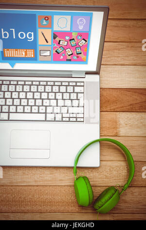 Composite image of bubble blog Stock Photo - Alamy