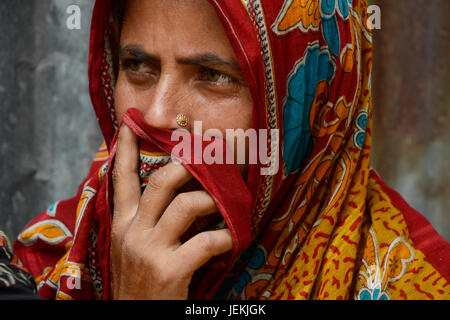 BANGLADESH, District Tangail, Kalihati, portraiture of veiled muslim ...