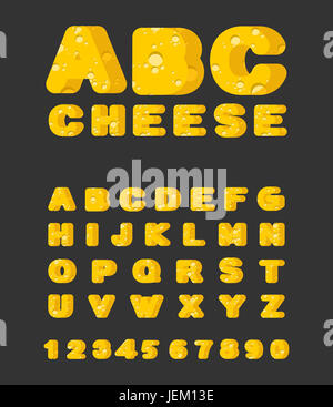 Swiss Cheese Font Alphabet Letters, Numbers and Symbols on a white ...