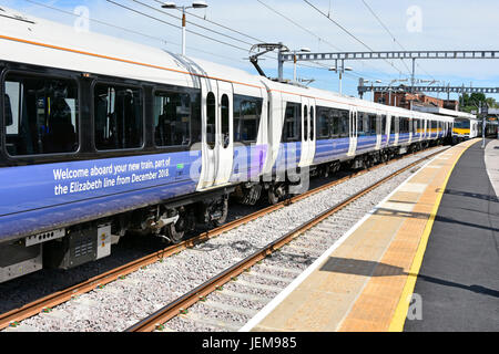 New tfl rail Crossrail class 345 train on Elizabeth Line on passenger ...