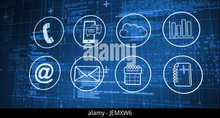 Composite image of blue matrix and codes Stock Photo - Alamy