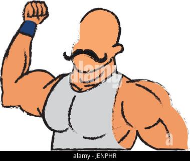 circus strong man mustache muscle Stock Vector Image & Art - Alamy