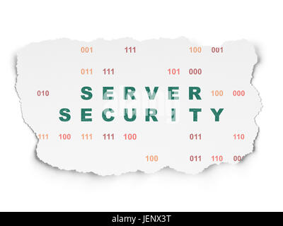 Security concept: Server Security on Torn Paper background Stock Photo ...