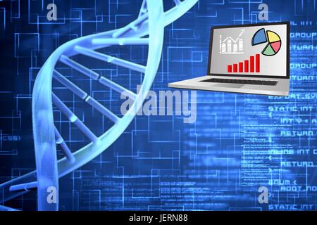Composite image of a laptop and dna Stock Photo - Alamy