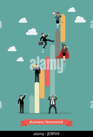 Economic Growth Business Man And Woman Vector. Businessman And ...
