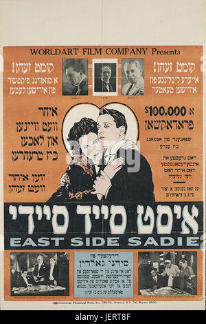 This Yiddish movie poster for 'East Side Sadie' represents a film from ...