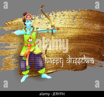 lord ram with bow and arrow gold silhouette with mandala design, Happy ...