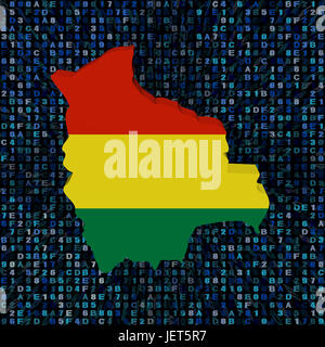 Bolivia map flag on hex code illustration Stock Photo - Alamy