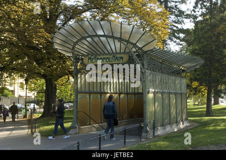 France, Paris, Porte Dauphine subway station in Art Nouveau style by ...