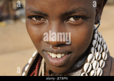 Girls of the Hamar Tribe, Omo Valley, Ethiopia, Africa Stock Photo ...