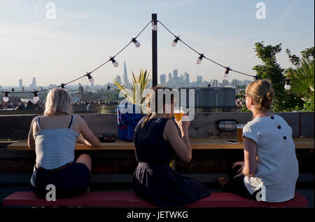 Bussey Rooftop Bar in Peckham Rye, London, UK Stock Photo - Alamy