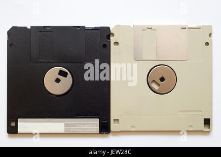 Detail of floppy discs on a white isolated background Stock Photo - Alamy