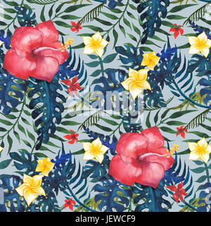 Colorful Botanical Seamless Pattern with Floral Art and Polka Dots in ...