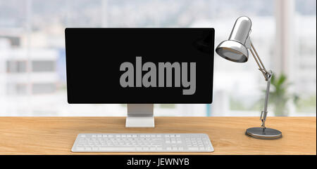 Composite image of computer on a desk Stock Photo - Alamy