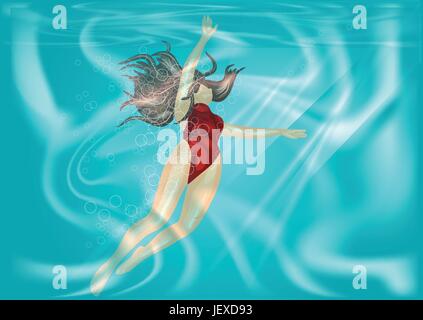 Time to sport. Woman exercising in volleyball Stock Vector Image & Art ...