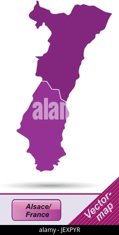 border map of alsace with borders in bright gray Stock Vector Image ...