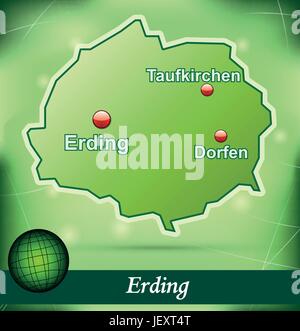 island map of erding abstract background in violet Stock Vector Image ...
