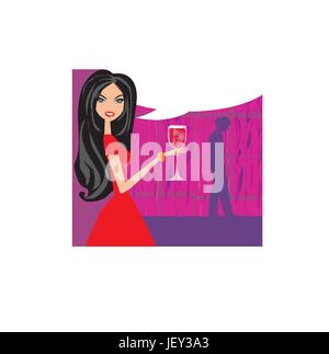 cartoon cool girl with thought bubble Stock Vector Image & Art - Alamy