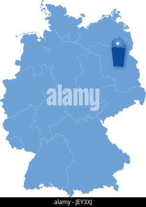 Vector map of Germany with federated states or regions and ...