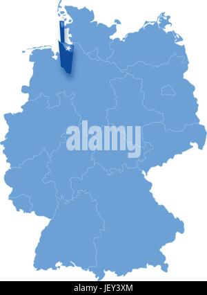 Vector map of Germany with federated states or regions and ...