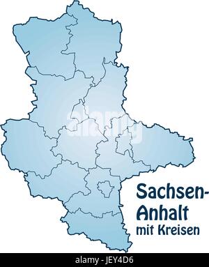 map of saxony-anhalt with borders in green Stock Vector Image & Art - Alamy