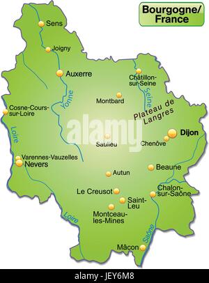 map of burgundy with borders in green Stock Vector Image & Art - Alamy