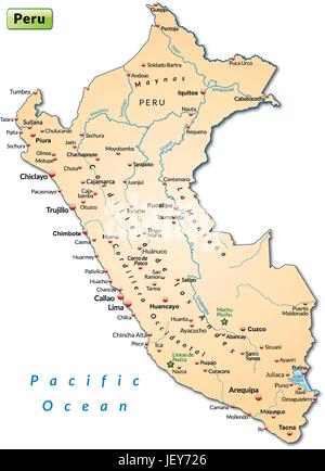 island map of peru as an overview map in green Stock Vector Image & Art ...