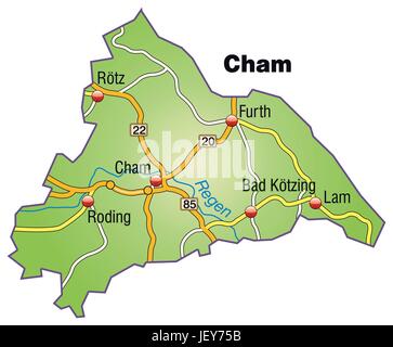 map of cham with transport network Stock Vector Image & Art - Alamy