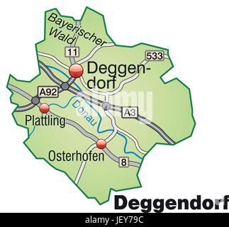 map of deggendorf with transport network Stock Vector Image & Art - Alamy