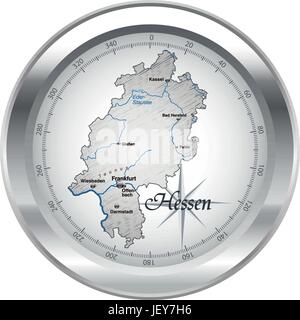 hesse, card, state, atlas, map of the world, map, hessenkarte, hesse ...