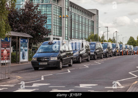 Taxis on a taxi rank in the city centre in Patrick Street, Cork ...