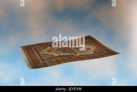 Illustration of a blue magic carpet (flying carpet) from 1001 nights ...