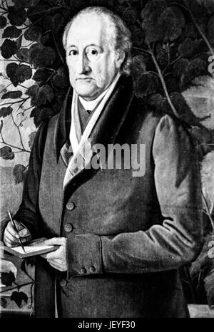This image is a historical photograph of Johann Wolfgang von Goethe, a ...
