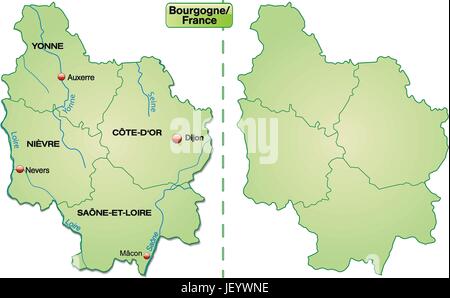 map of burgundy with borders in green Stock Vector Image & Art - Alamy
