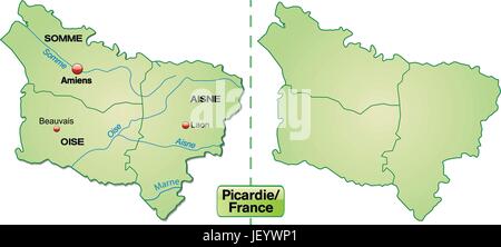map of picardy with borders in pastel green Stock Vector Image & Art ...