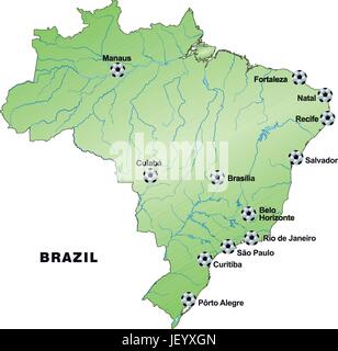 brazil, card, outline, borders, atlas, map of the world, map ...