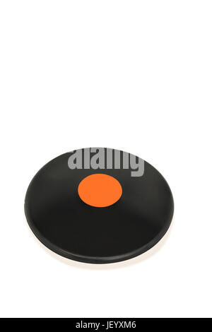 Discus throw on white background Stock Photo - Alamy