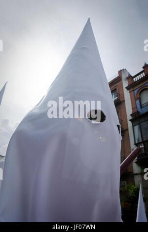 Detail penitent white capirote during Holy Week , Spain Stock Photo - Alamy