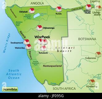 Namibia map. Borders of Namibia for your infographic. Vector country ...